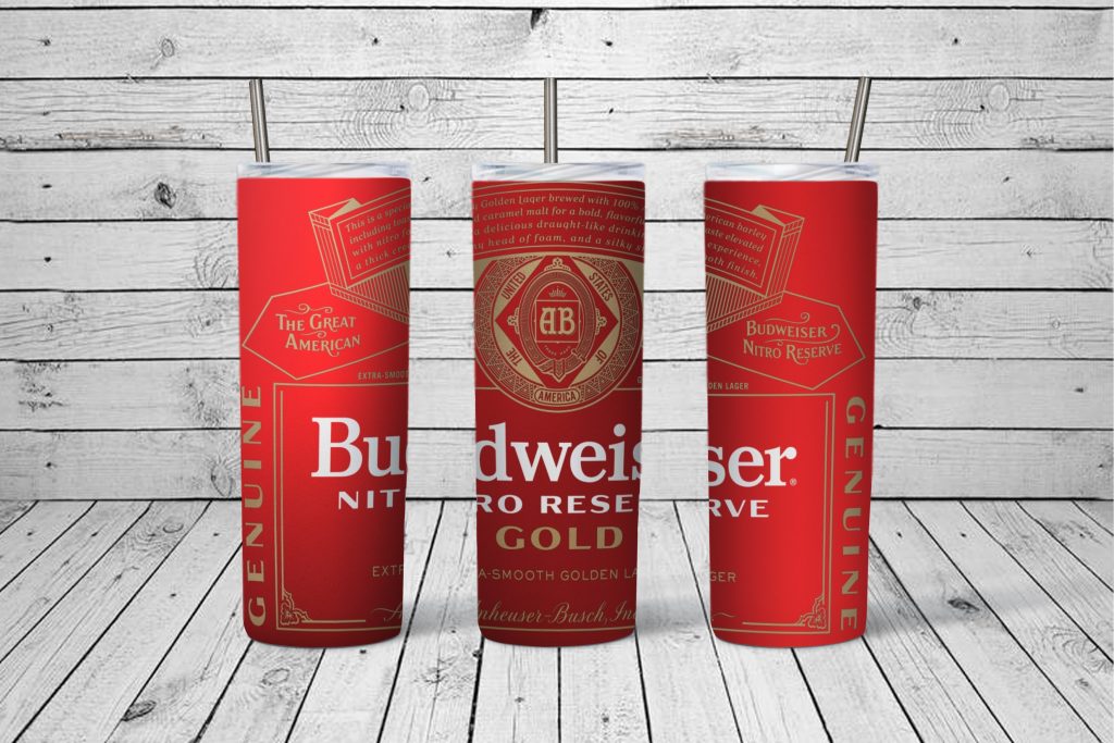 Budweiser Nitro Reserve Gold Design for 20oz Skinny tumbler - Shalini ...