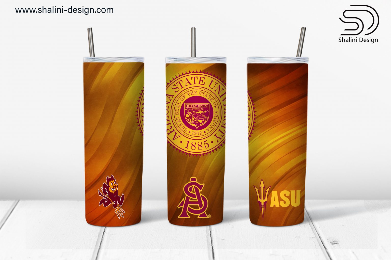 Arizona State University Design for 20 oz skinny tumbler