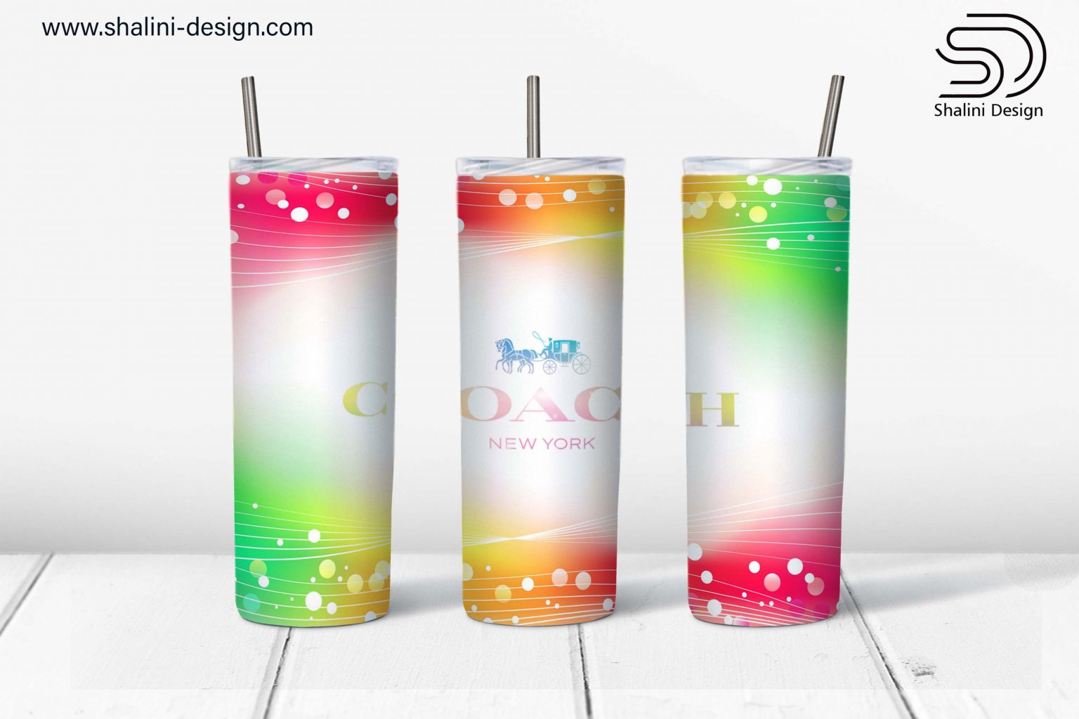 Colorful Coach Design for 20oz Tumbler | Sublimation PNG